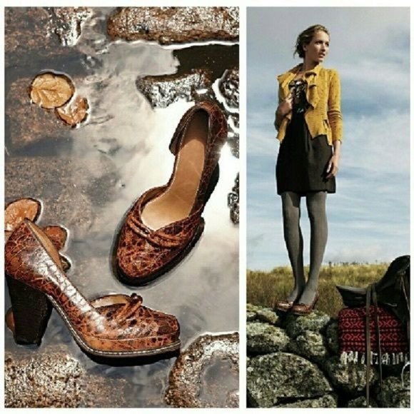 Anthropologie | Shoes | Anthro Schuler And Sons Linnaean Croc Dorsay ...